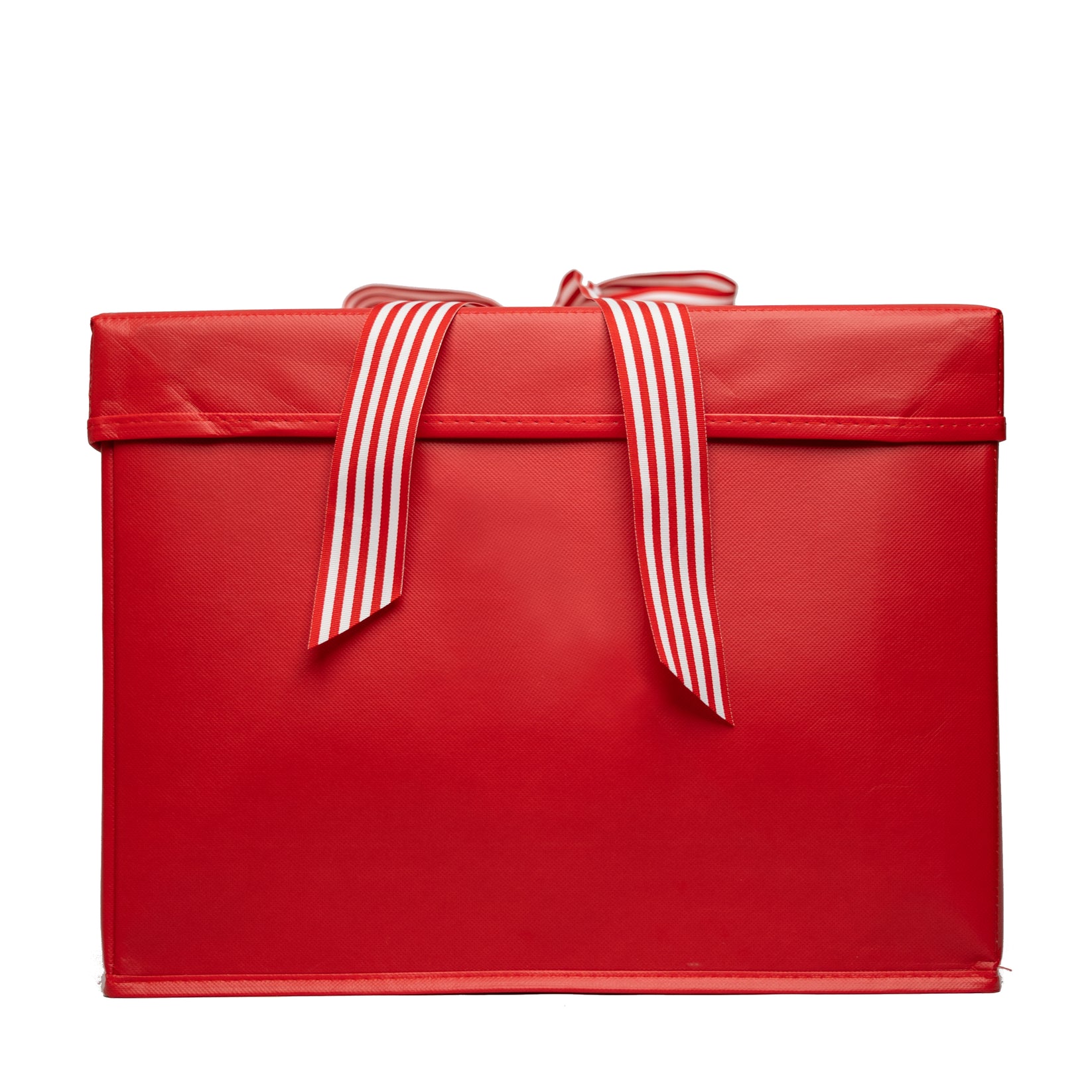Large Red Heavy-Duty Extra Strong Collapsible Gift Box with ribbon att ...